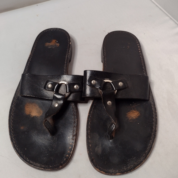 Coach | Shoes | Coach Mens Leather Slides Flip Flop Sandals 1d Black ...